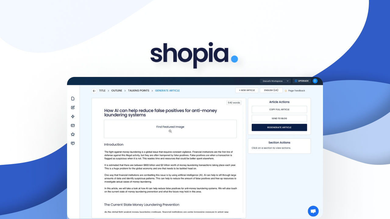 Shopia.ai - AI Content Writer, Scheduler & SEO Assistant | AppSumo