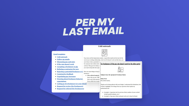 Per My Last Email: Email Tips and Templates for Freelancers and Clients ...