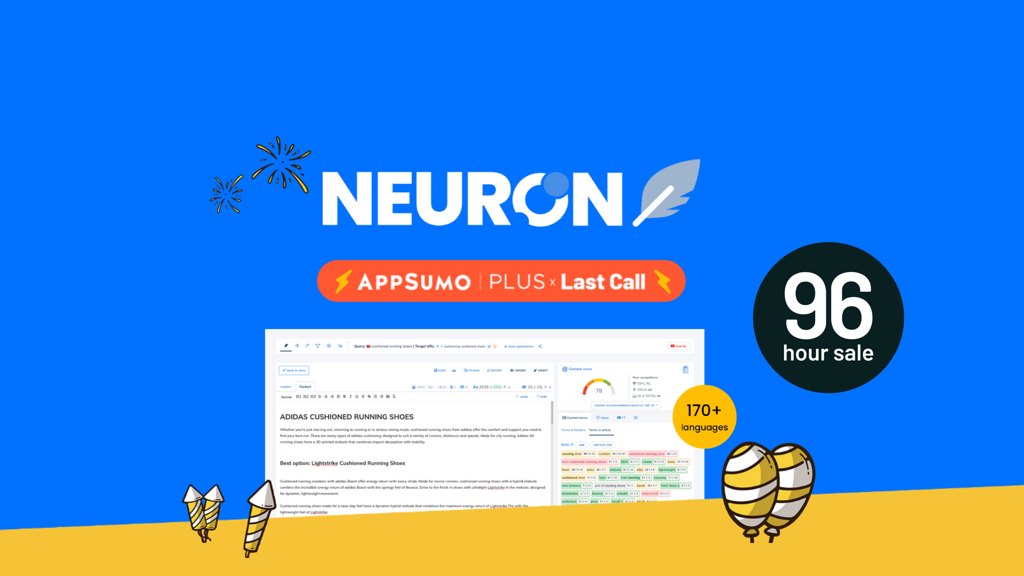 NeuronWriter is coming back to AppSumo. | NeuronWriter - AppSumo
