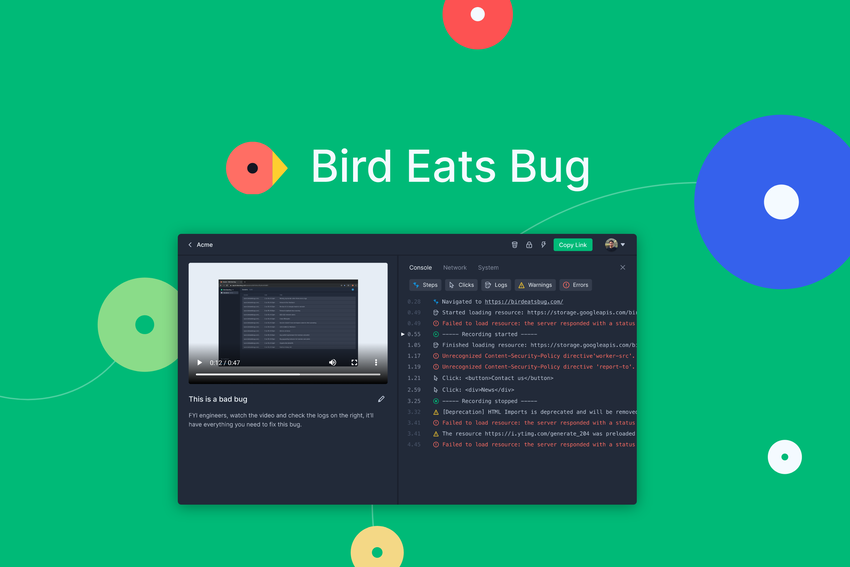 Bird Eats Bug Debug Faster With Bug Reports Appsumo 5425