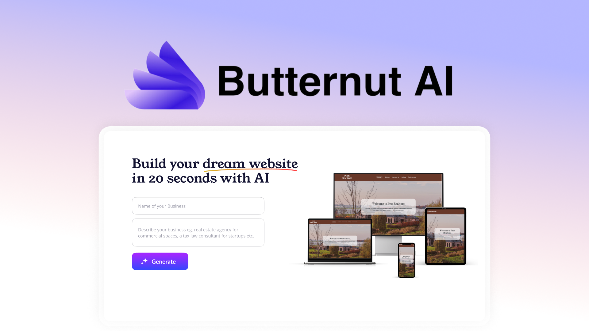 Butternut AI - Build a website in seconds with AI | AppSumo