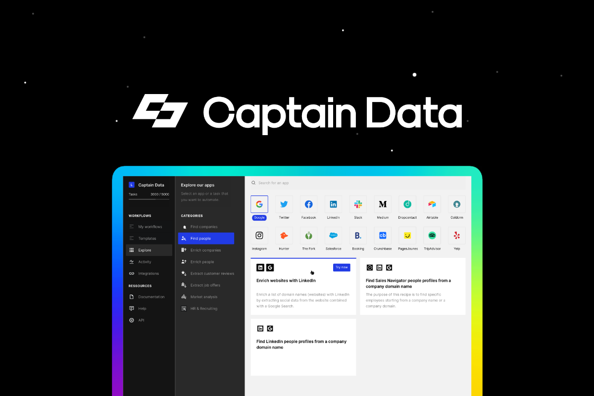 Captain Data - Extract & enrich data from the web | AppSumo