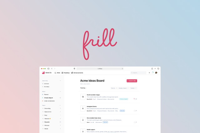 Frill - Get customer feedback and announce updates | AppSumo