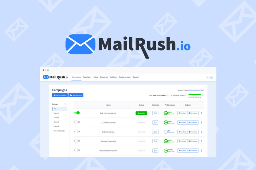 MailRush - Create better email outreach campaigns | AppSumo