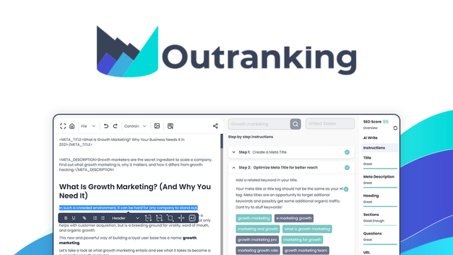 Outranking - Write search-friendly copy with AI | AppSumo