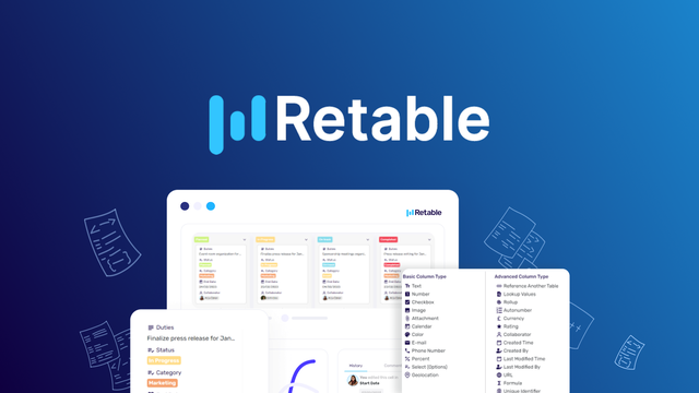 Retable - An intuitive data management tool | AppSumo