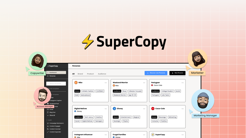 SuperCopy.ai - Create persona-driven AI content | AppSumo
