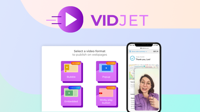 Vidjet - Boost sales with ad-free videos | AppSumo