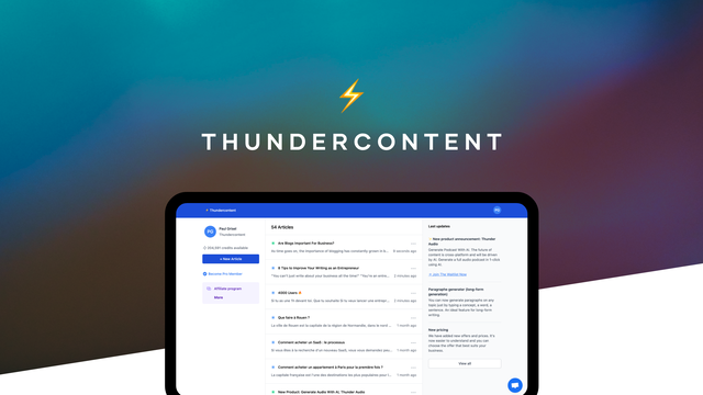 Thundercontent - Generate SEO-friendly content | AppSumo