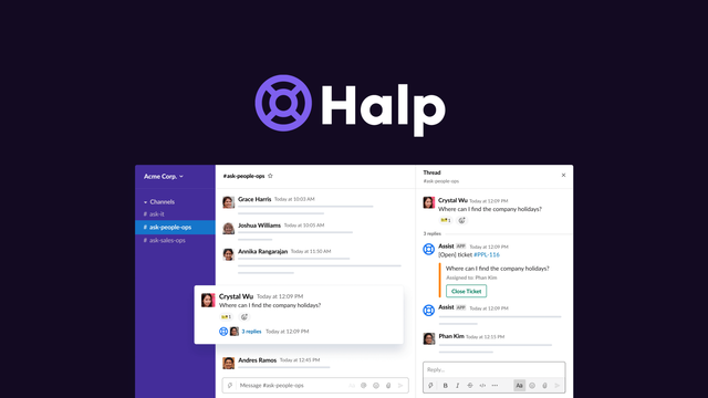 Halp - Manage tickets directly in Slack and Teams | AppSumo