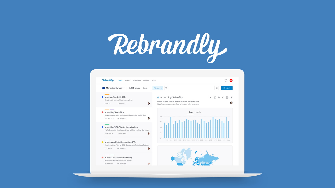 Rebrandly - Create short and memorizable URLs | AppSumo