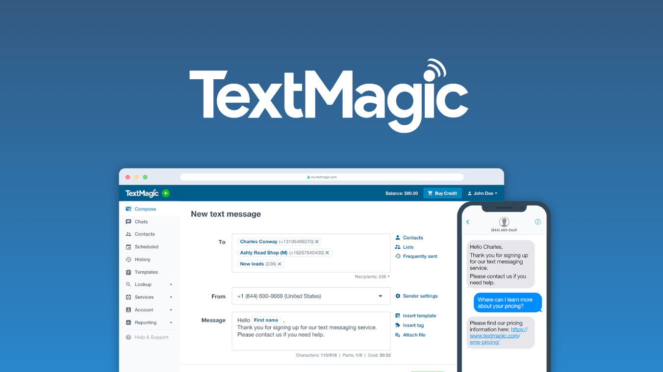 TextMagic - Communicate & sell using SMS marketing | AppSumo