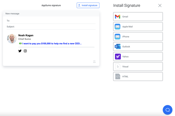 EmailBadge - Create email signatures & boost sales | AppSumo