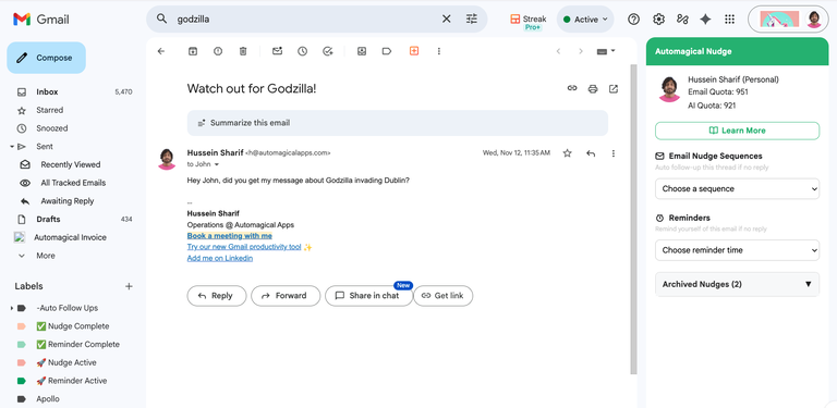 Automagical Nudge - Automate Gmail follow-ups | AppSumo