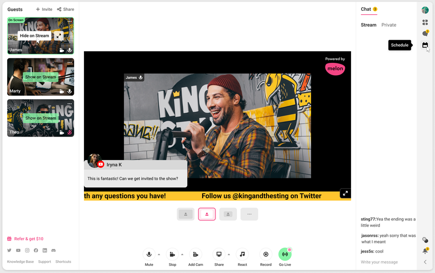 Melon - Launch livestreams on multiple platforms | AppSumo