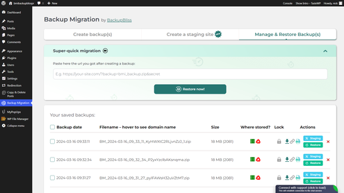 BackupBliss - Backup your WordPress site in seconds | AppSumo