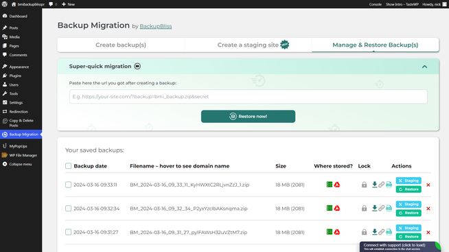BackupBliss - Backup your WordPress site in seconds | AppSumo