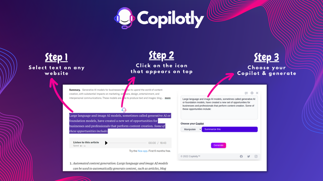 Copilotly - Access 50+ writing tools on any site | AppSumo