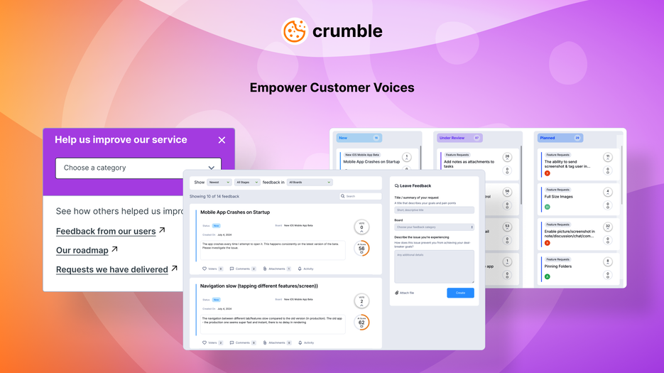 Crumble - Customer feedback management made simple | AppSumo
