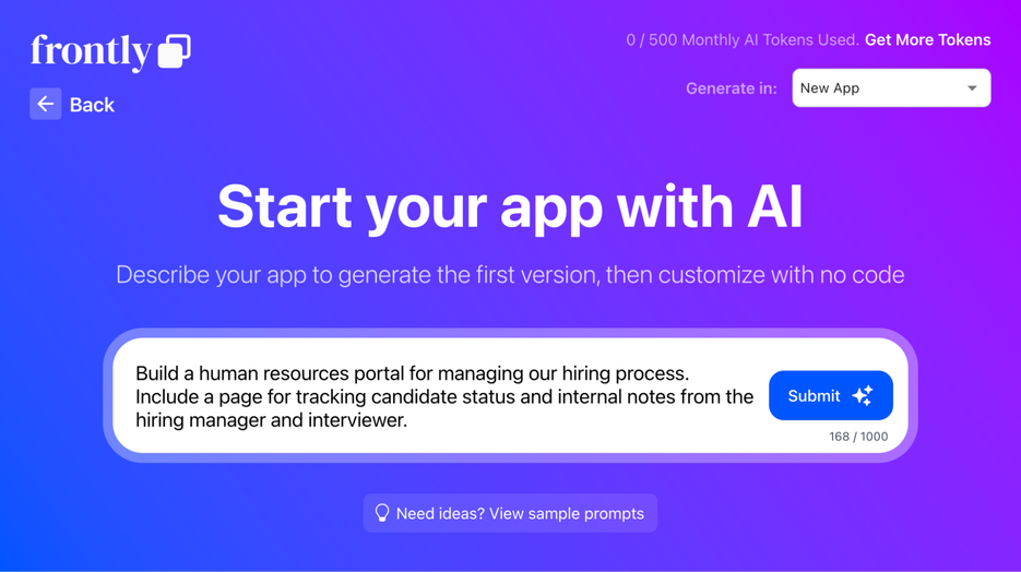 Frontly - Build no-code apps from spreadsheets | AppSumo