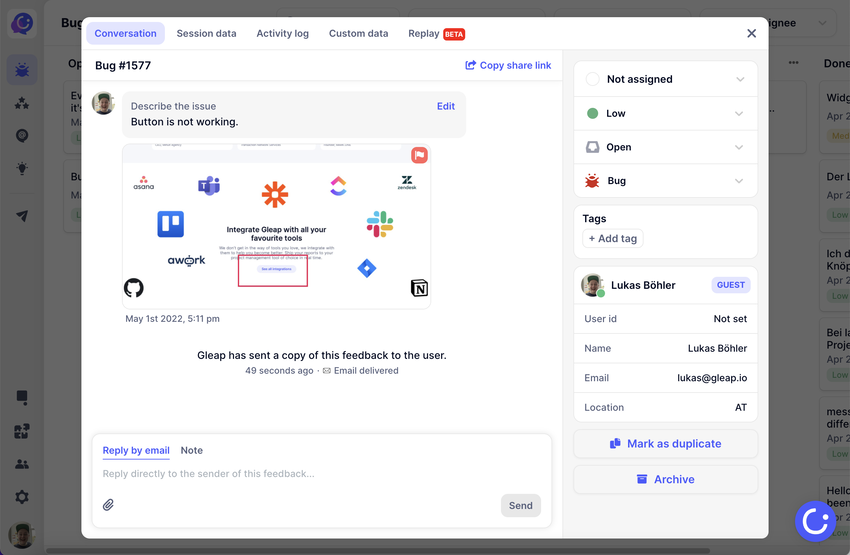Gleap - Catch bugs with visual feedback | AppSumo