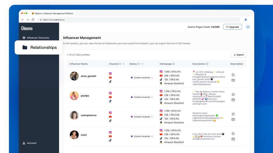 Gleemo - Discover and manage digital influencers | AppSumo