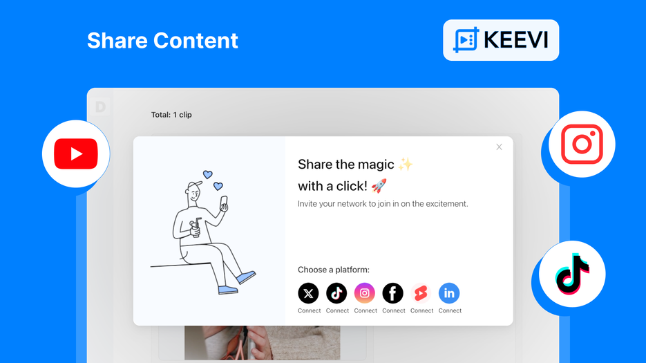 Keevi - Convert long videos into shareable clips | AppSumo
