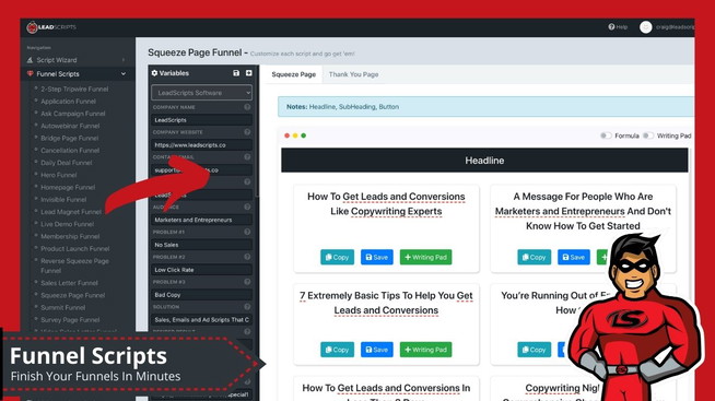 LeadScripts - Fill-in-the-blank copywriting engine | AppSumo