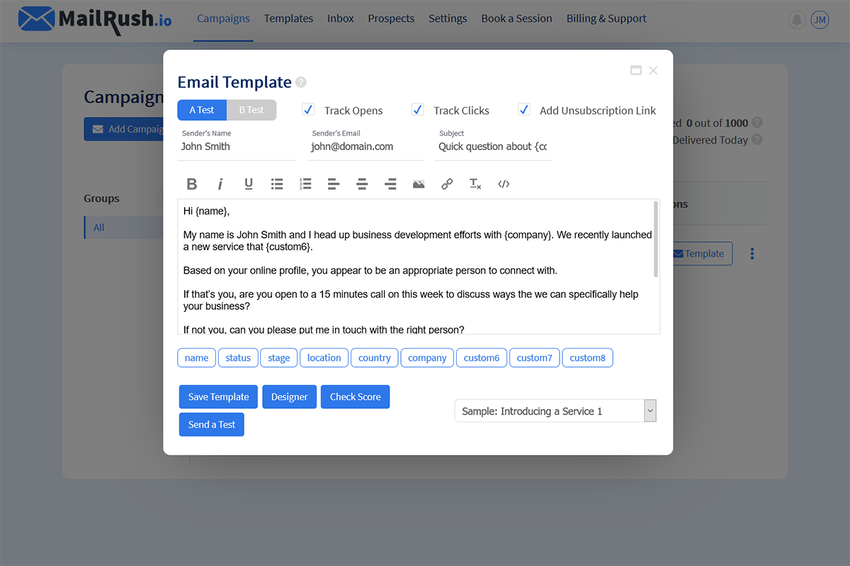 MailRush - Create better email outreach campaigns | AppSumo