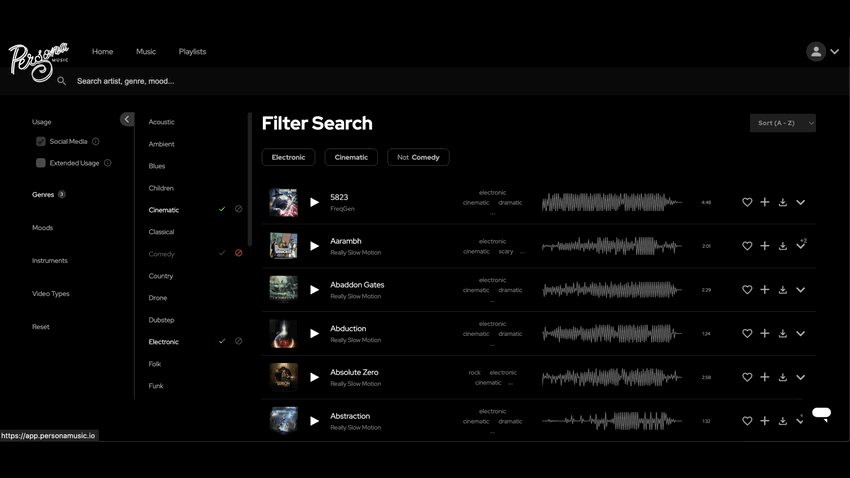 Persona Music - Copyright-free music for creators | AppSumo