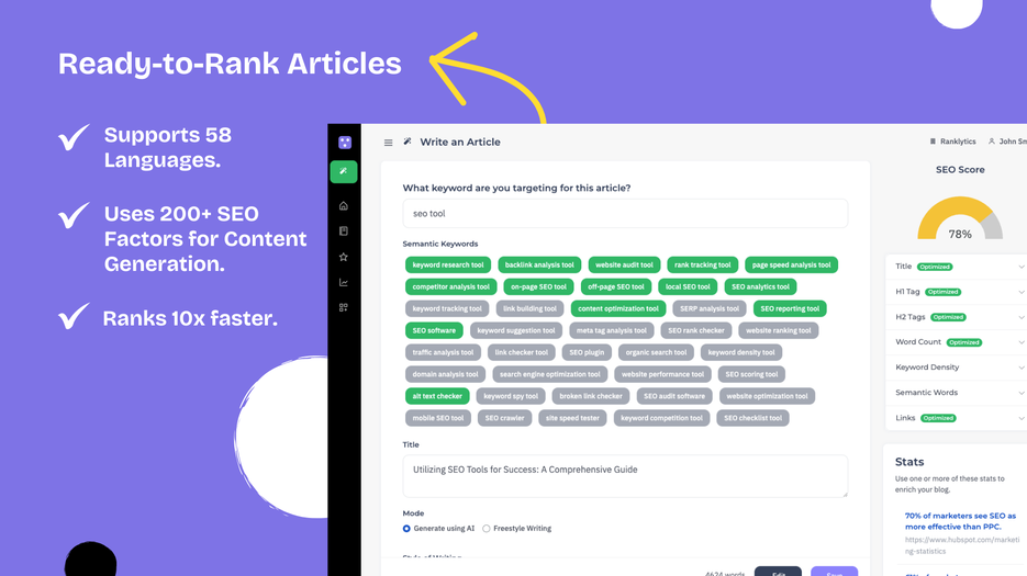 Ranklytics - Analyze 200+ SEO ranking signals | AppSumo