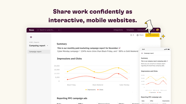 Rows - Modernize and share your spreadsheets | AppSumo