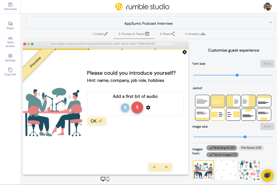 Spoken (formerly Rumble Studio) - Capture remote interviews 24/7 | AppSumo
