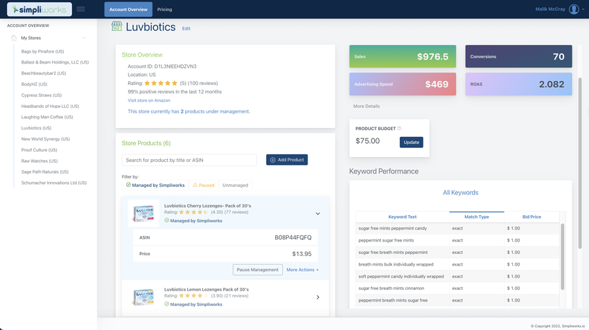 Simpliworks - Launch 1-Click Amazon PPC Campaigns | AppSumo
