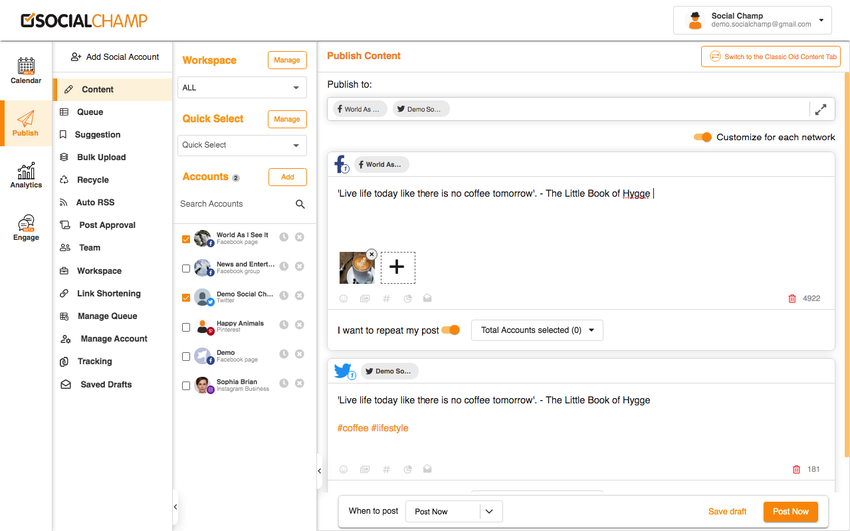 Social Champ - Manage multiple social accounts | AppSumo