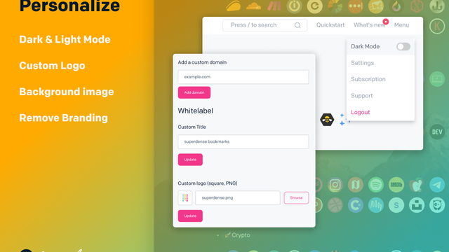 Superdense - Manage every bookmark on one homepage | AppSumo