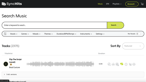 SyncHits - Get professional music and SFX | AppSumo