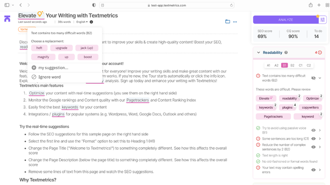 Textmetrics SME - Improve your copywriting with AI | AppSumo