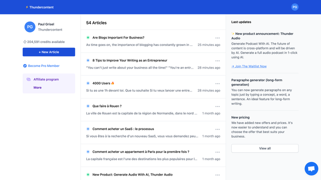 Thundercontent - Generate SEO-friendly content | AppSumo