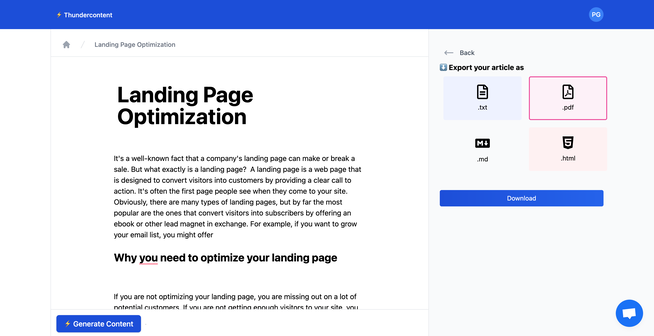 Thundercontent - Generate SEO-friendly content | AppSumo