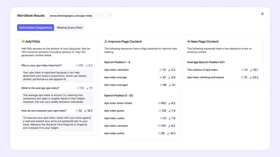 WordSeek - Find missing keywords fast | AppSumo