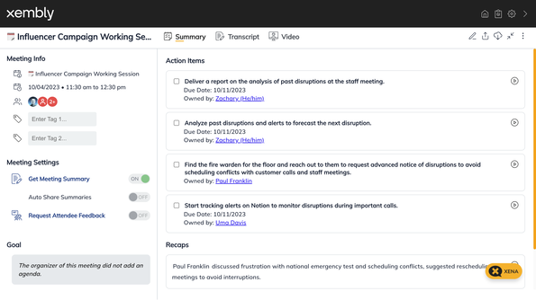 Xembly - AI assistant for scheduling & note-taking | AppSumo