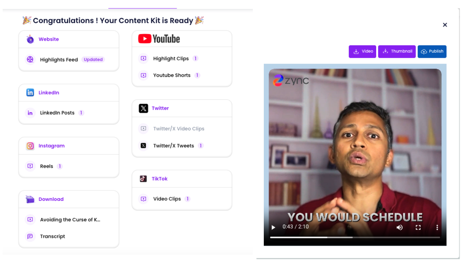 Zync - Turn ideas into short-form video clips | AppSumo